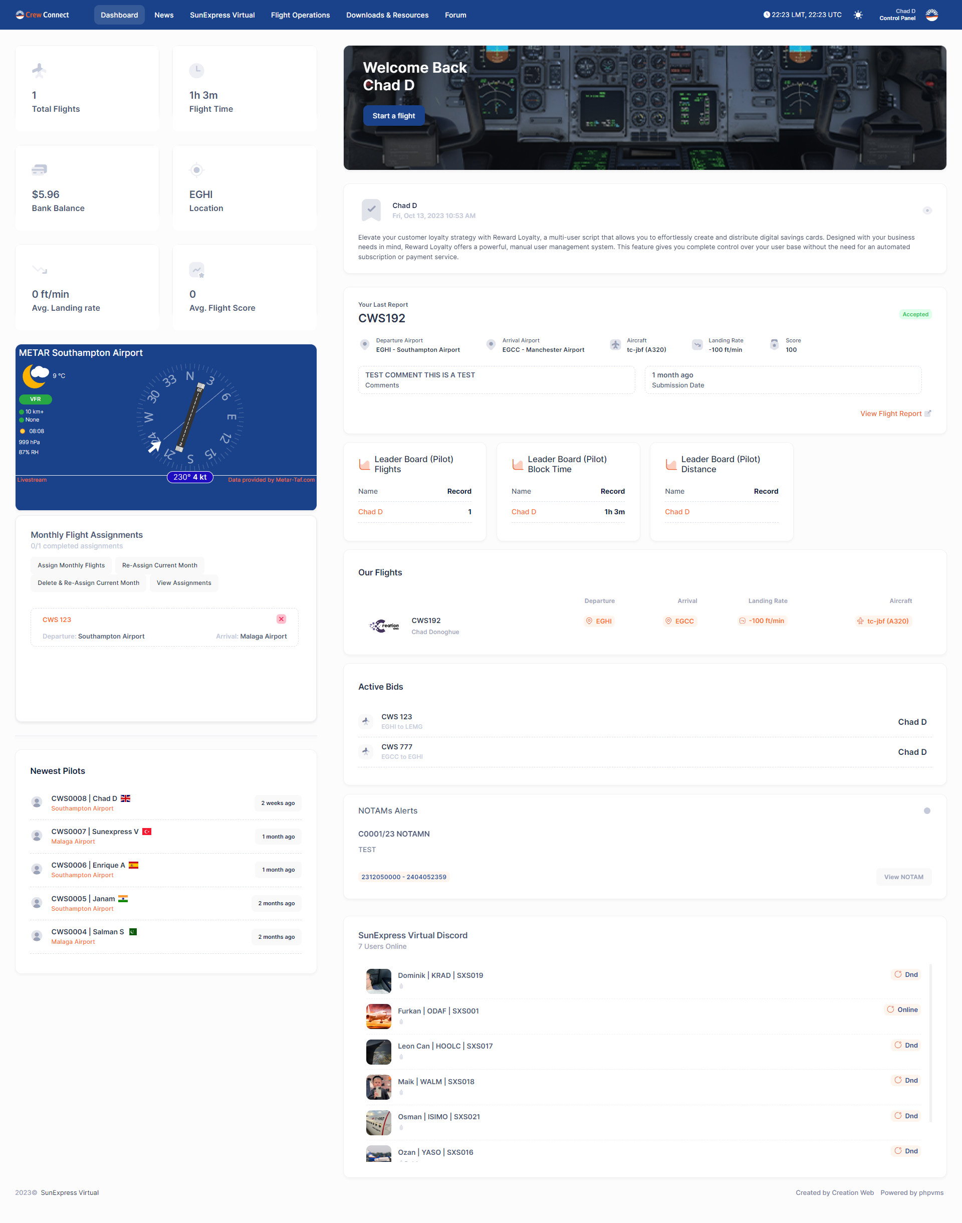 phpVMS Creation Crew Center - Web, App Development & SEO Agency Portsmouth | Creation Web