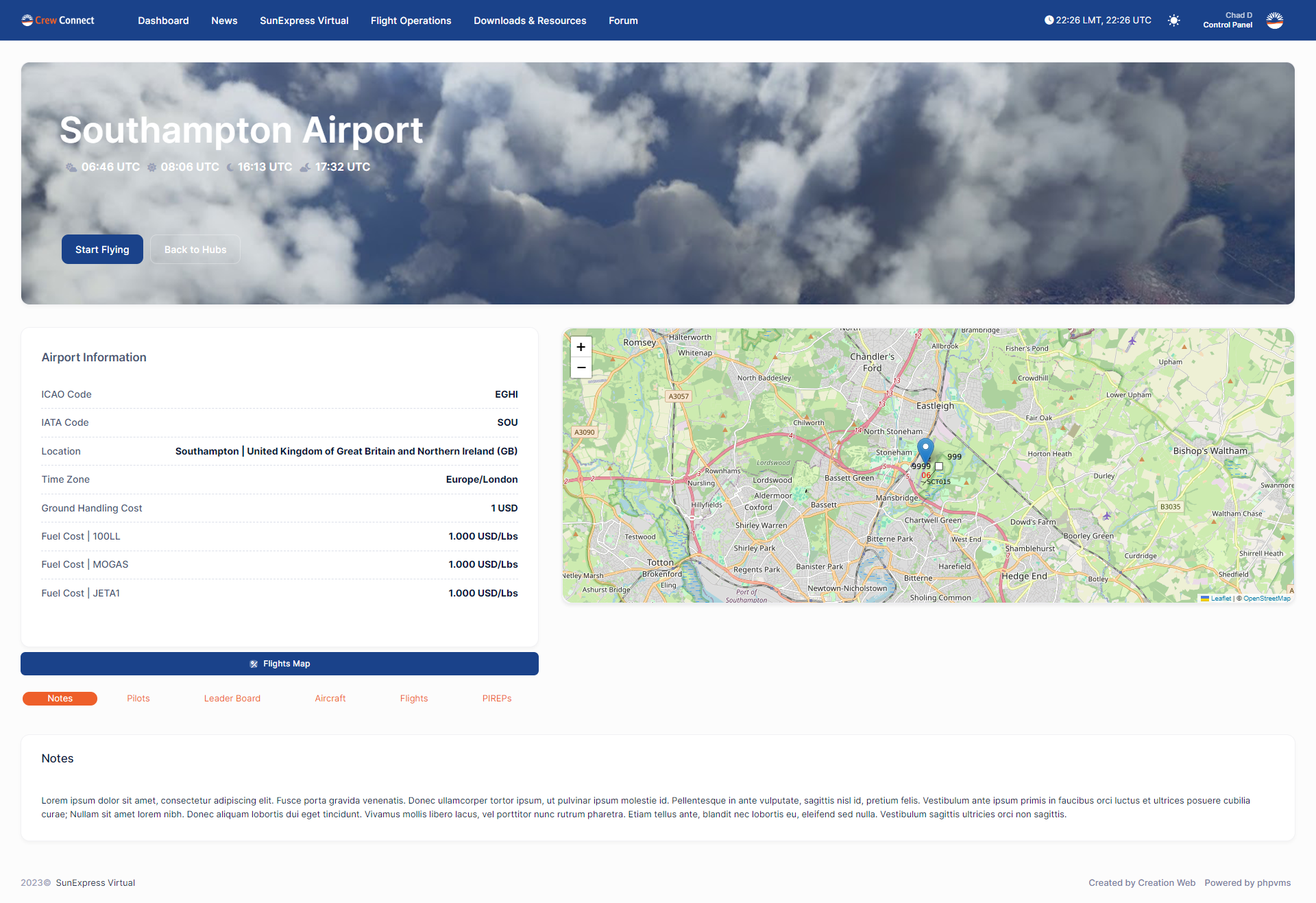 phpVMS Creation Crew Center - Web, App Development & SEO Agency Portsmouth | Creation Web